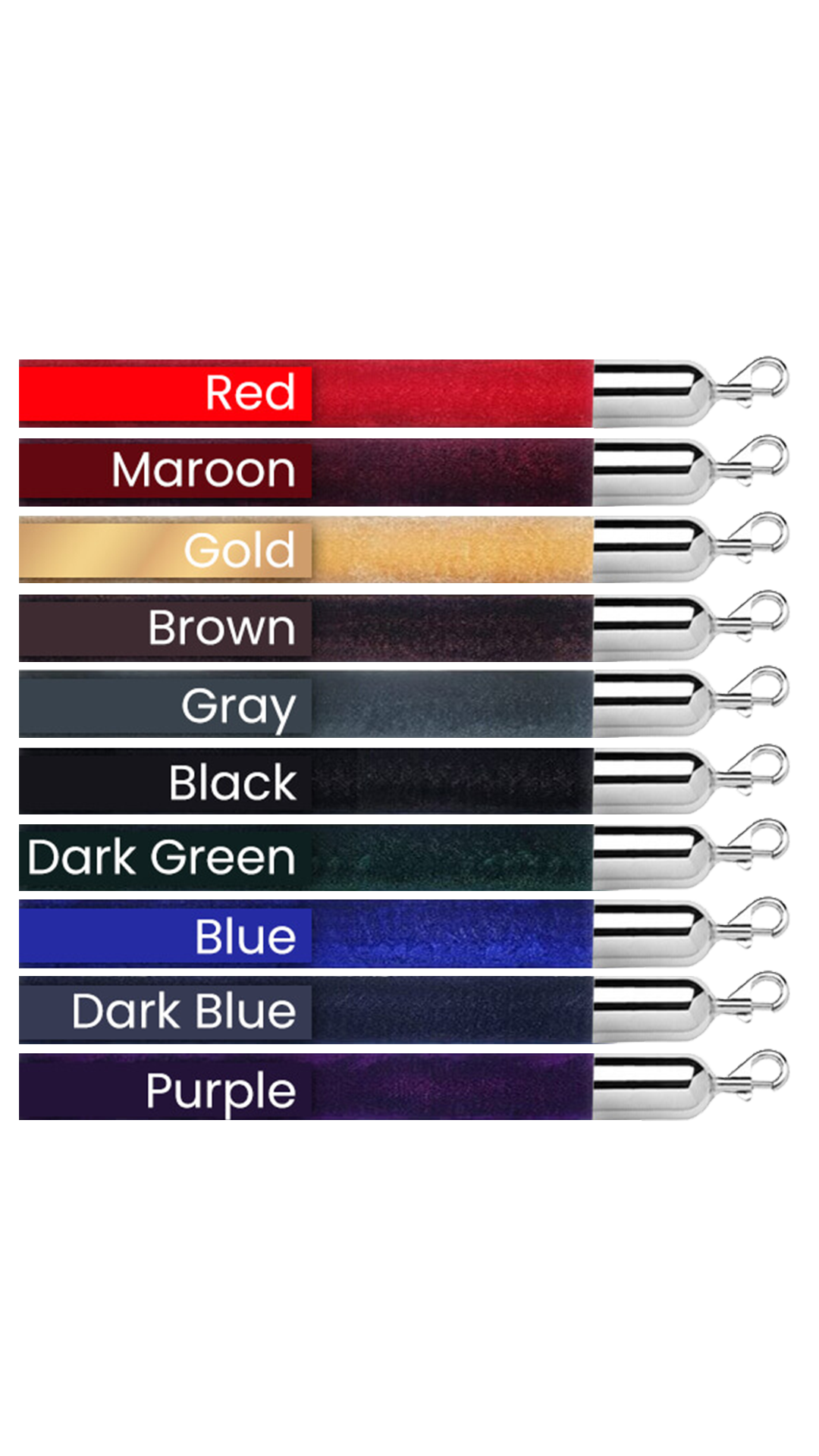 1.5in VELOUR ROPES | Queue Solutions