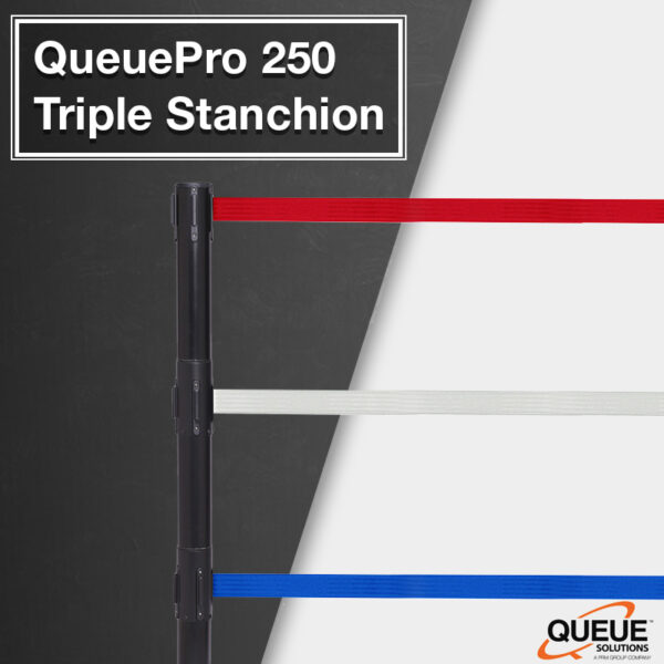 QueuePro Triple 250: The Ultimate Retractable Barrier Solution | Queue Solutions