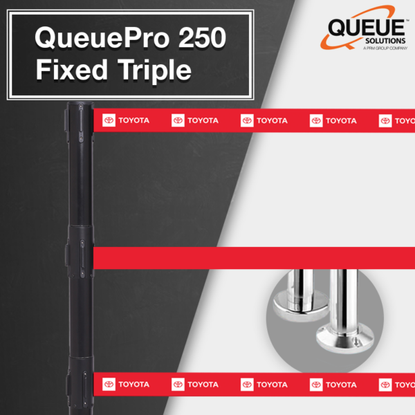 Elevate Queue Management with the ADA Compliant QueuePro Triple 250 Fixed | Queue Solutions