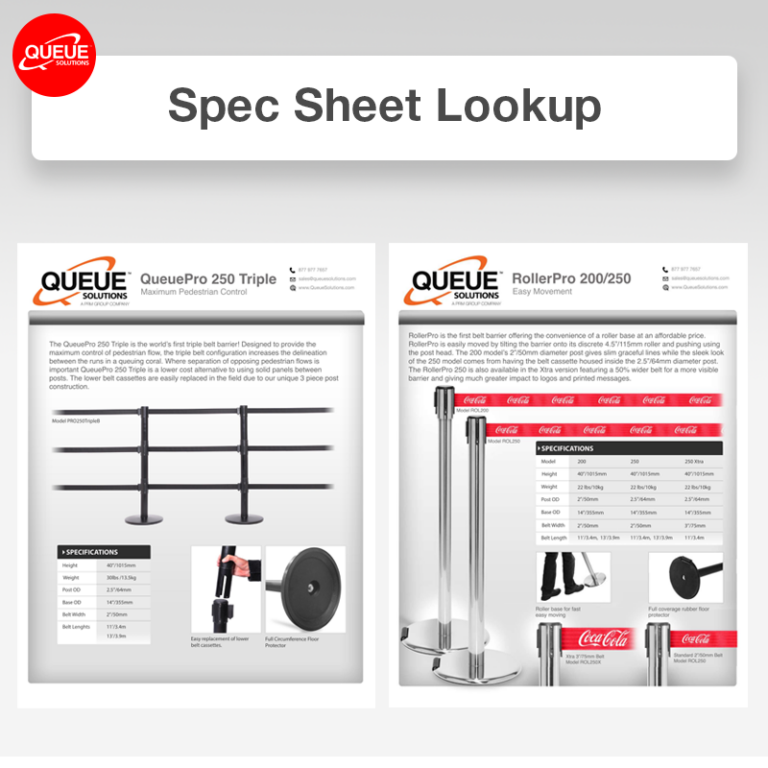 Spec Sheets | Queue Solutions