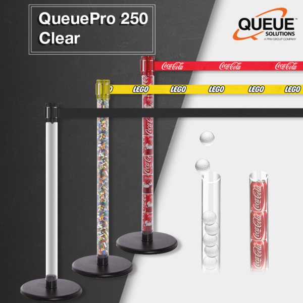 The Innovative Stanchion with a Clear Post | Queue Solutions